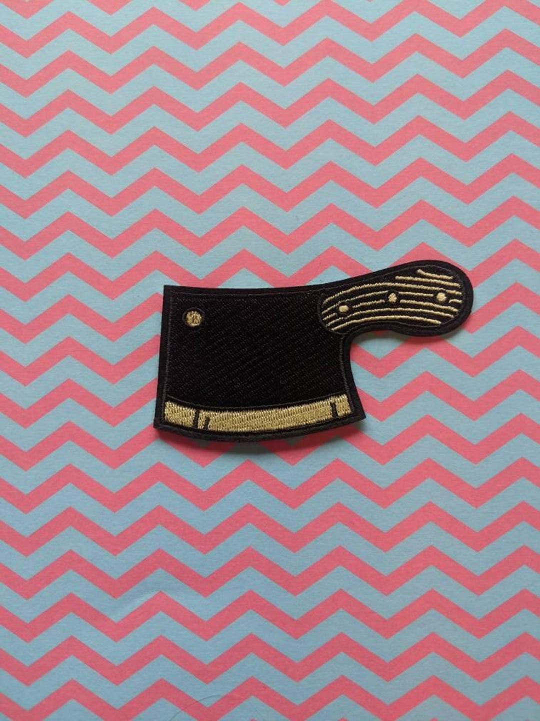 Chop Chop // Cleaver Butchers Knife DIY Embroidered Iron Sew on Patch ...