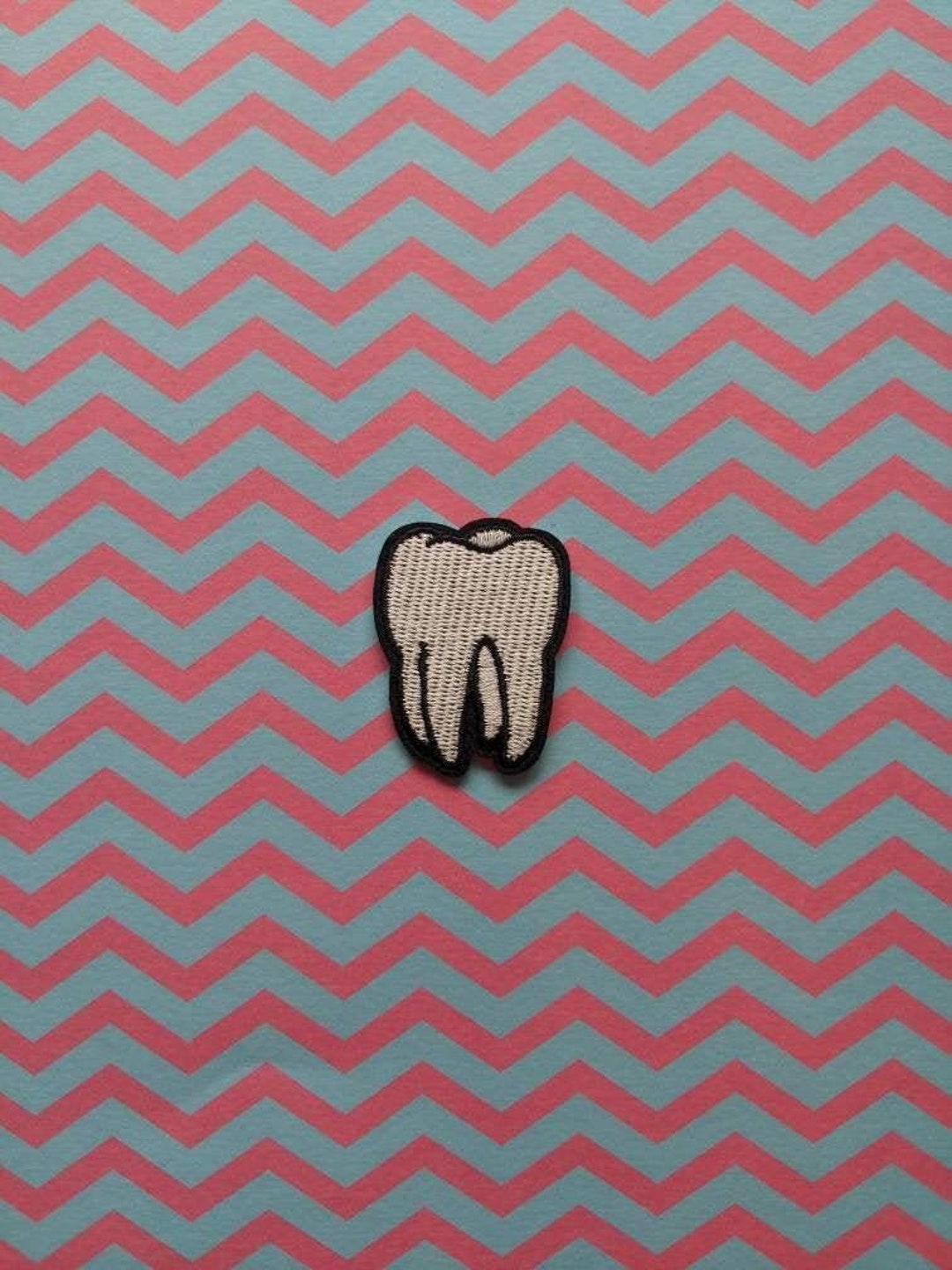 Molar Opposites // Tooth DIY Embroidered Patch Iron Sew on Applique ...