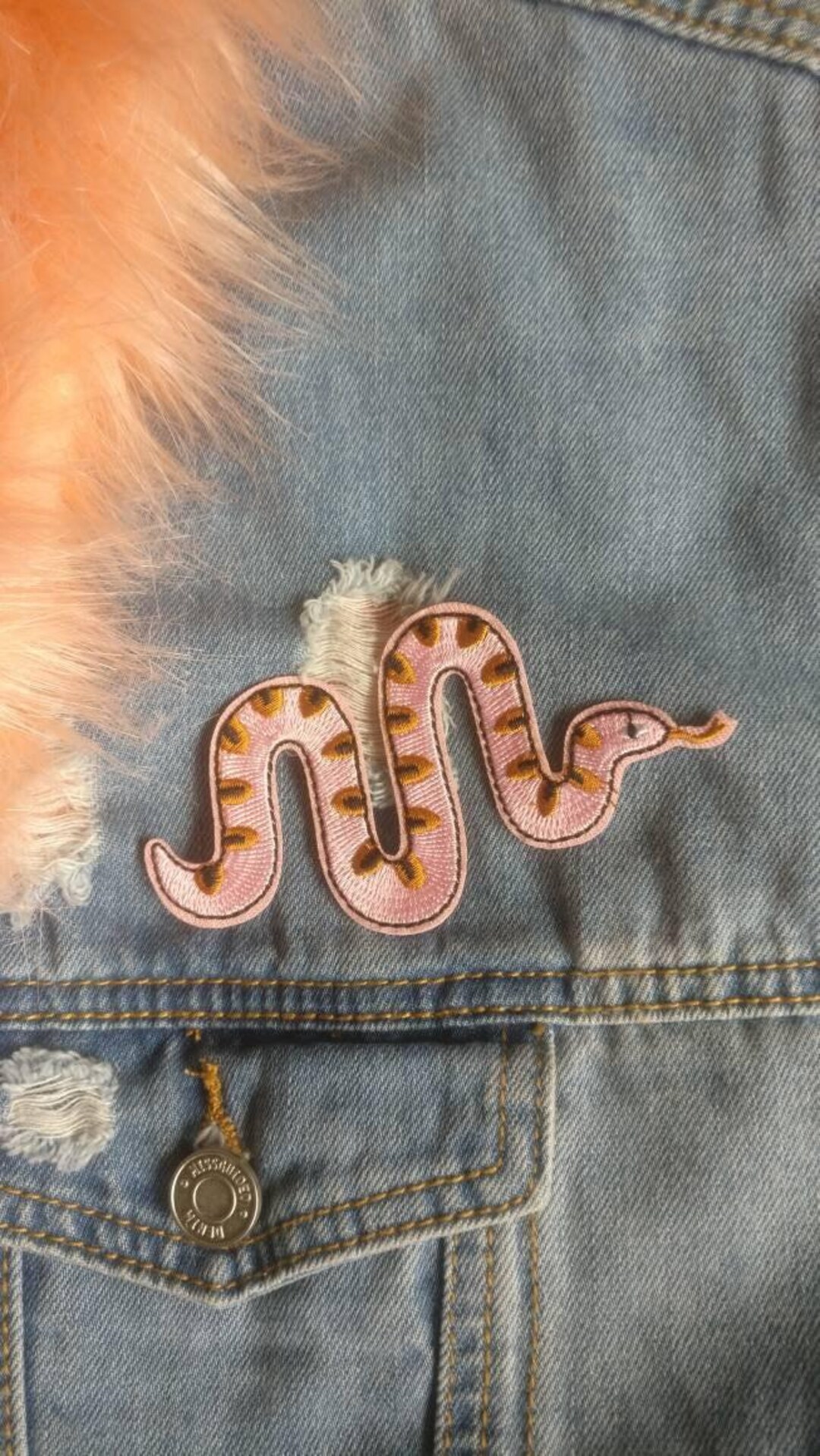 Danger Noodle // Cute Snake DIY Embroidered Iron Sew on Patch Gift ...