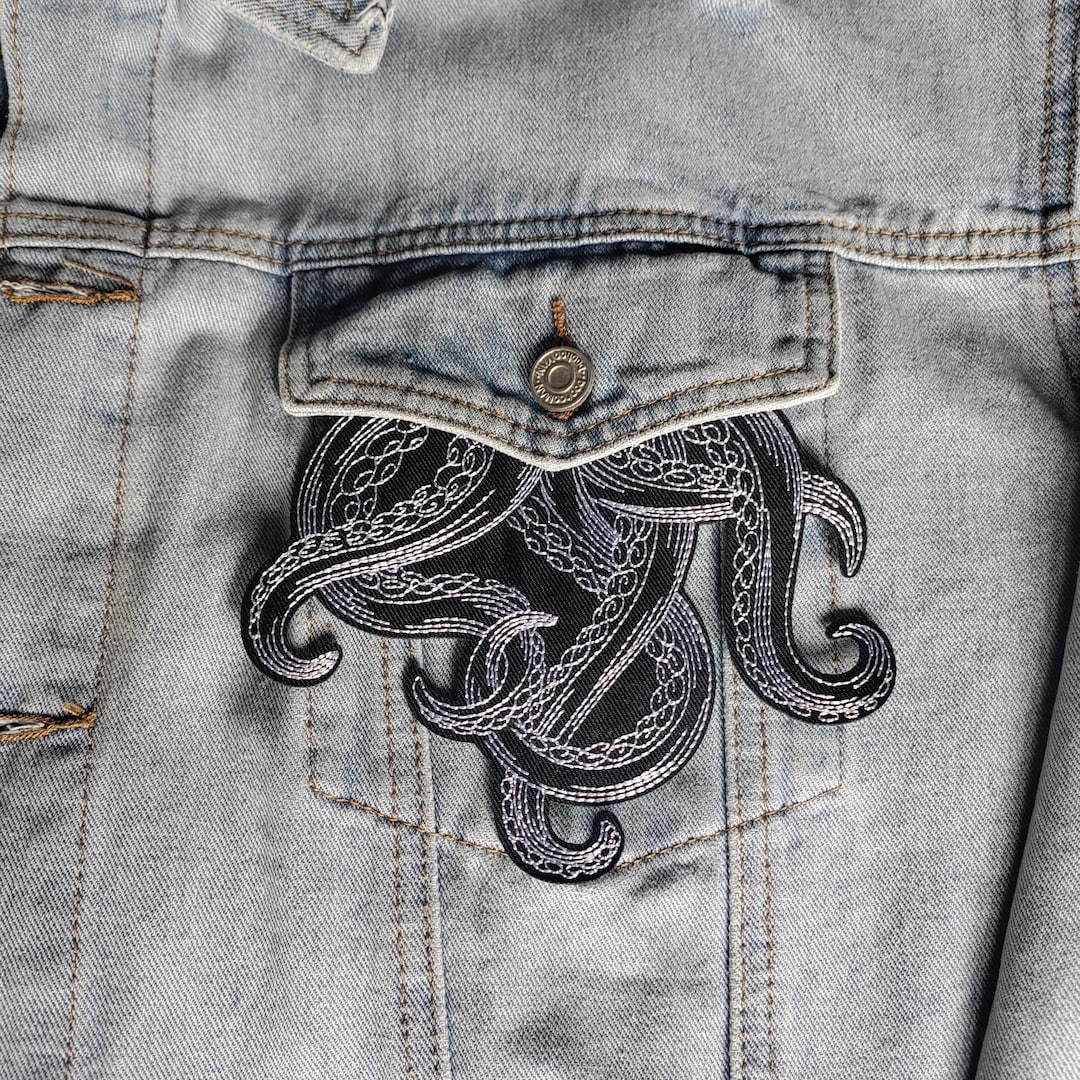 Tentacle Twist // Octopus DIY Embroidered Patch Iron Sew on Applique ...