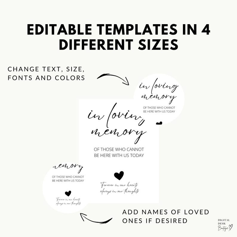 In Loving Memory Sign Template, Editable Canva Memorial Sign for ...