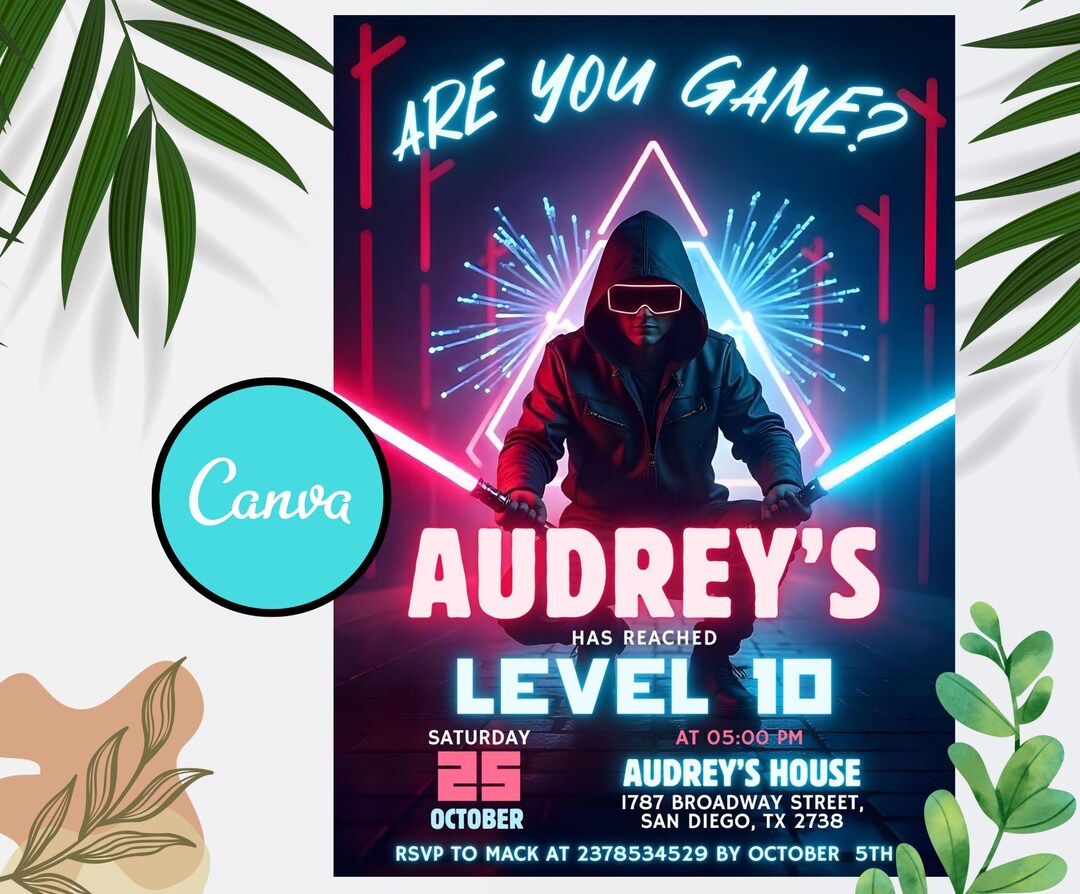 Editable Virtual Reality Birthday Invitation, VR Birthday Invitation ...