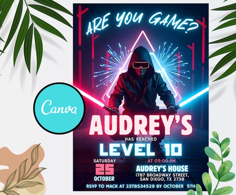 Editable Virtual Reality Birthday Invitation, VR Birthday Invitation ...