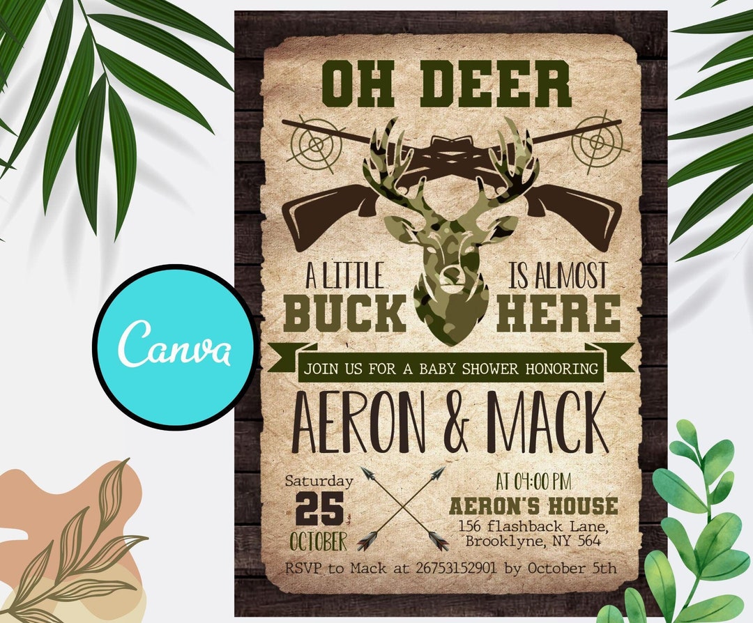 Editable Hunting Invitation, Hunting Invite, Hunting Birthday Party ...