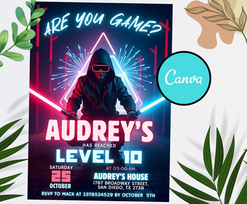 Editable Virtual Reality Birthday Invitation, VR Birthday Invitation ...