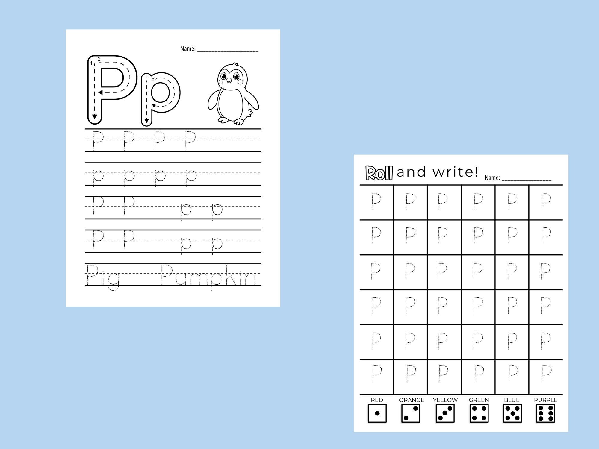 Letter of the Week "p" Worksheets, Alphabet Busy Book, Learning Binder ...