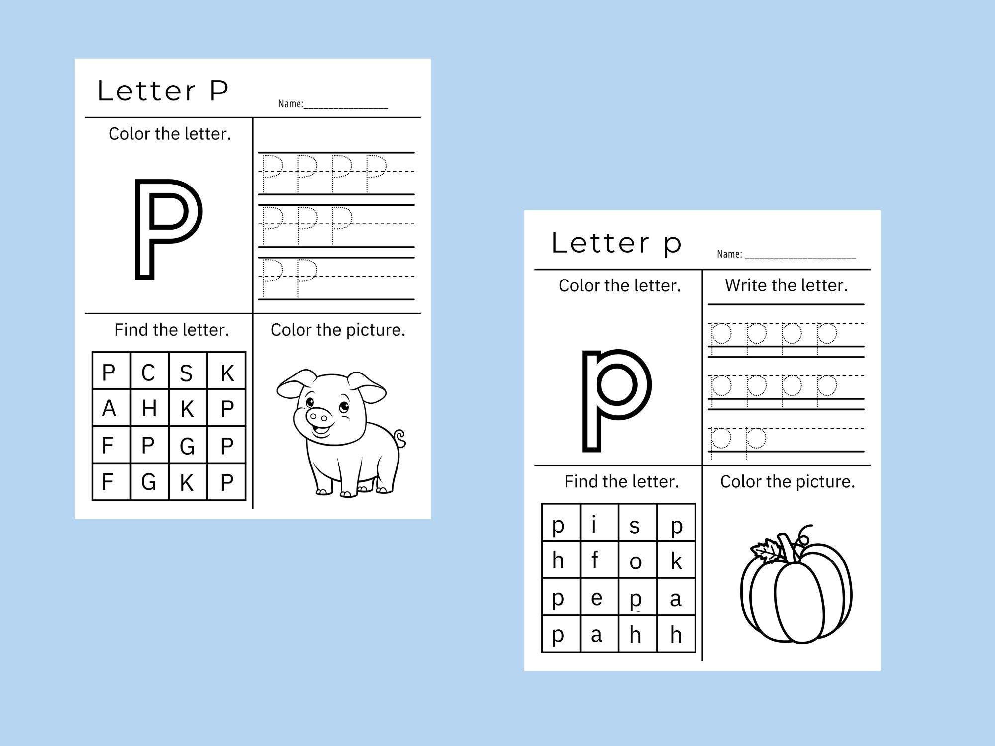 Letter of the Week "p" Worksheets, Alphabet Busy Book, Learning Binder ...