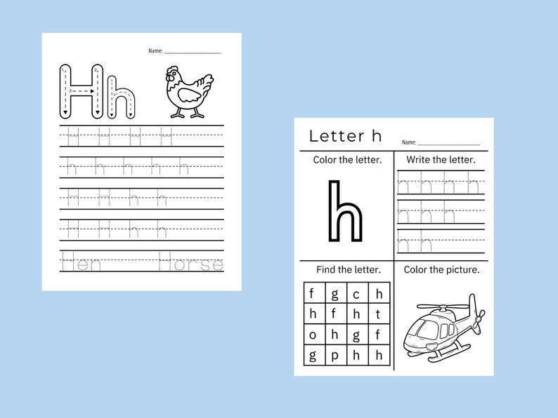 Letter of the Week "h" Worksheets, Alphabet Busy Book, Learning Binder ...