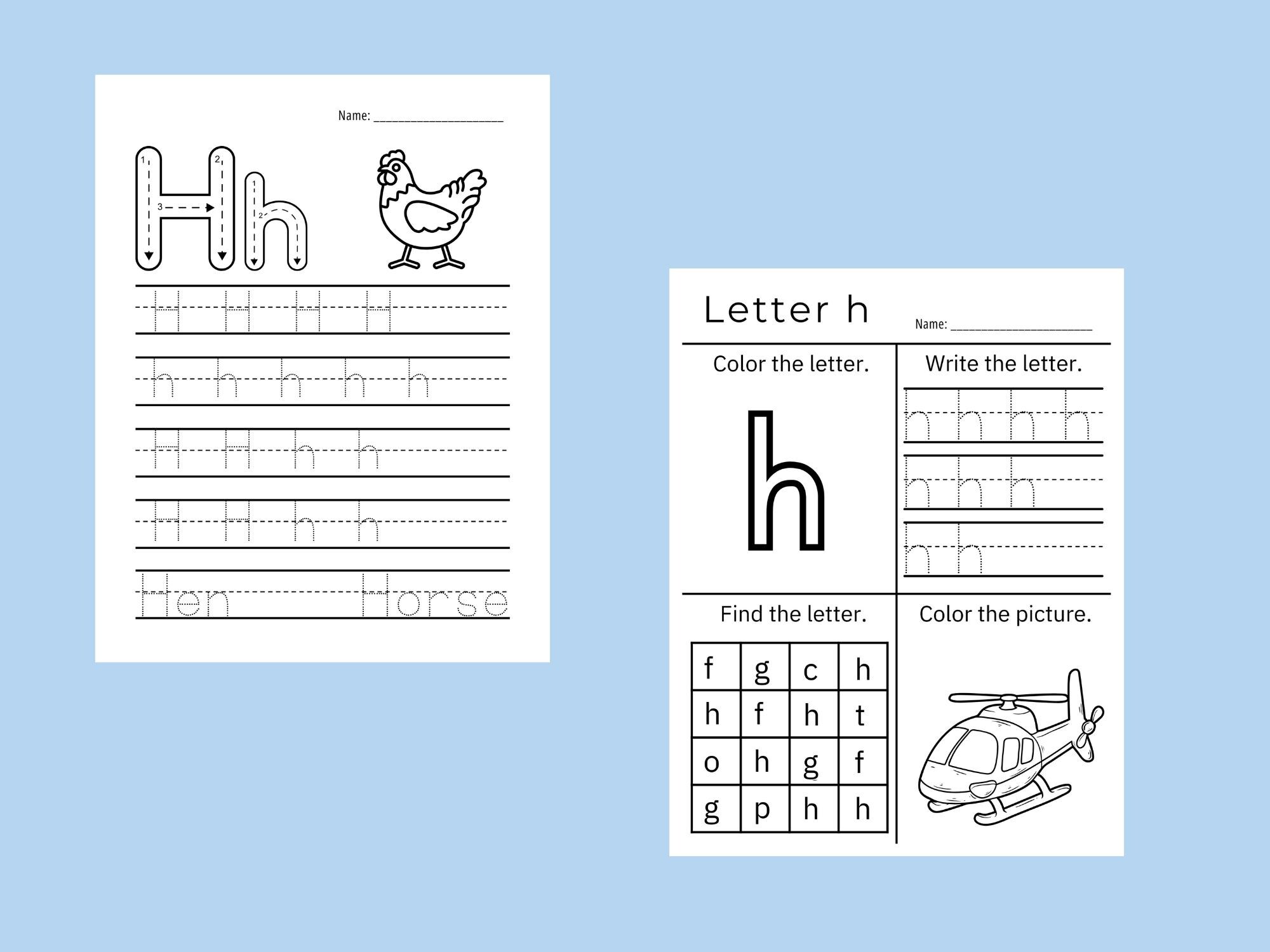 Letter of the Week "h" Worksheets, Alphabet Busy Book, Learning Binder ...