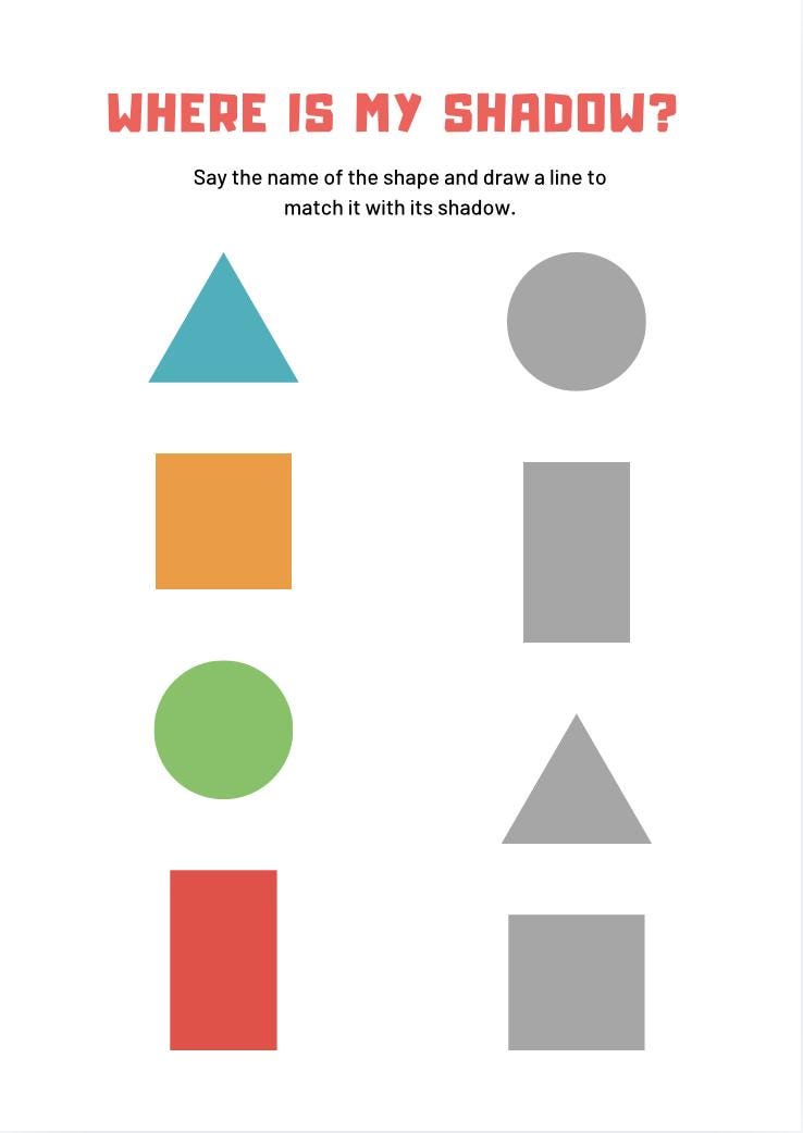 Shadow Matching Activity for Toddlers - Etsy