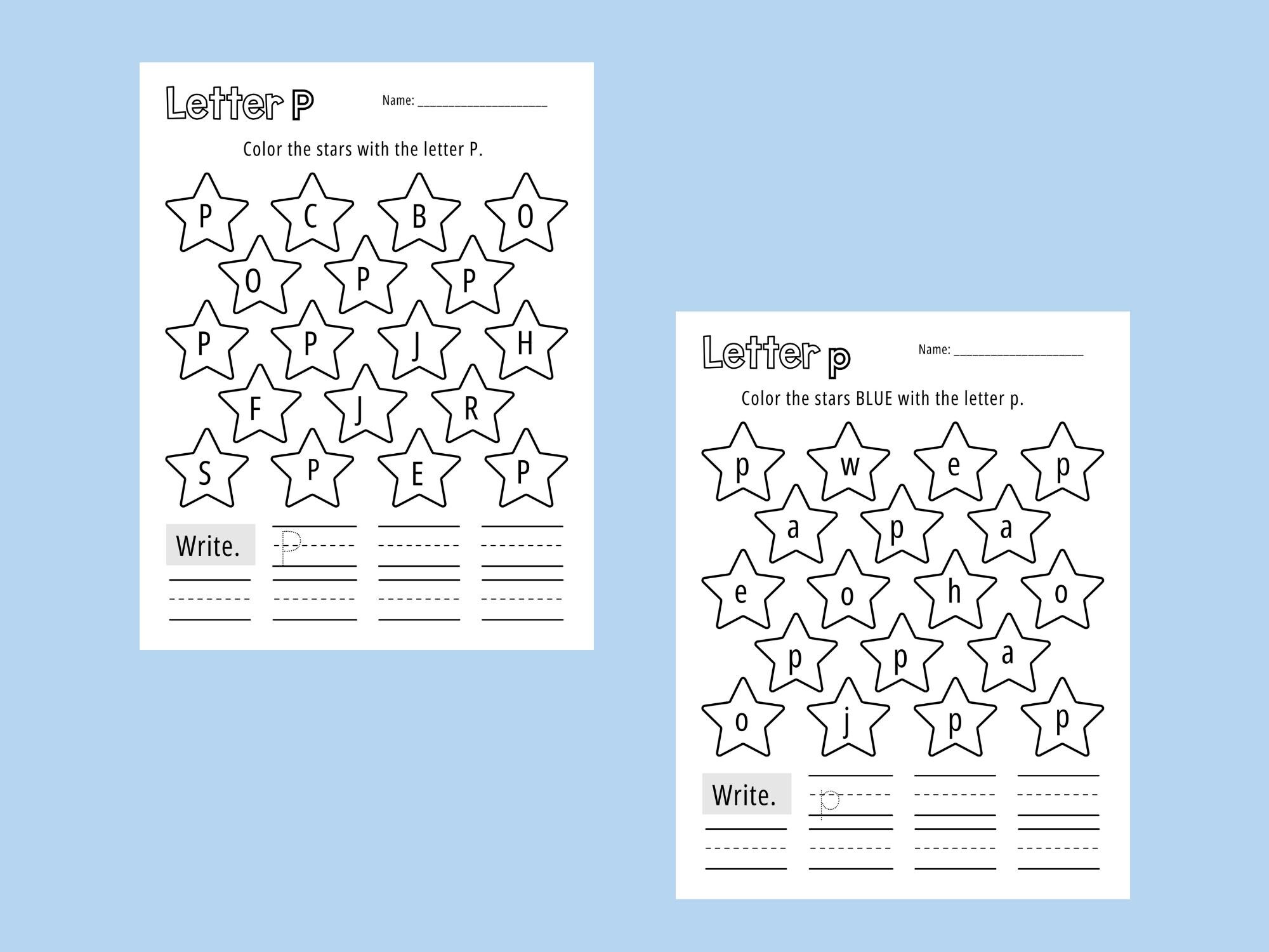 Letter of the Week "p" Worksheets, Alphabet Busy Book, Learning Binder ...