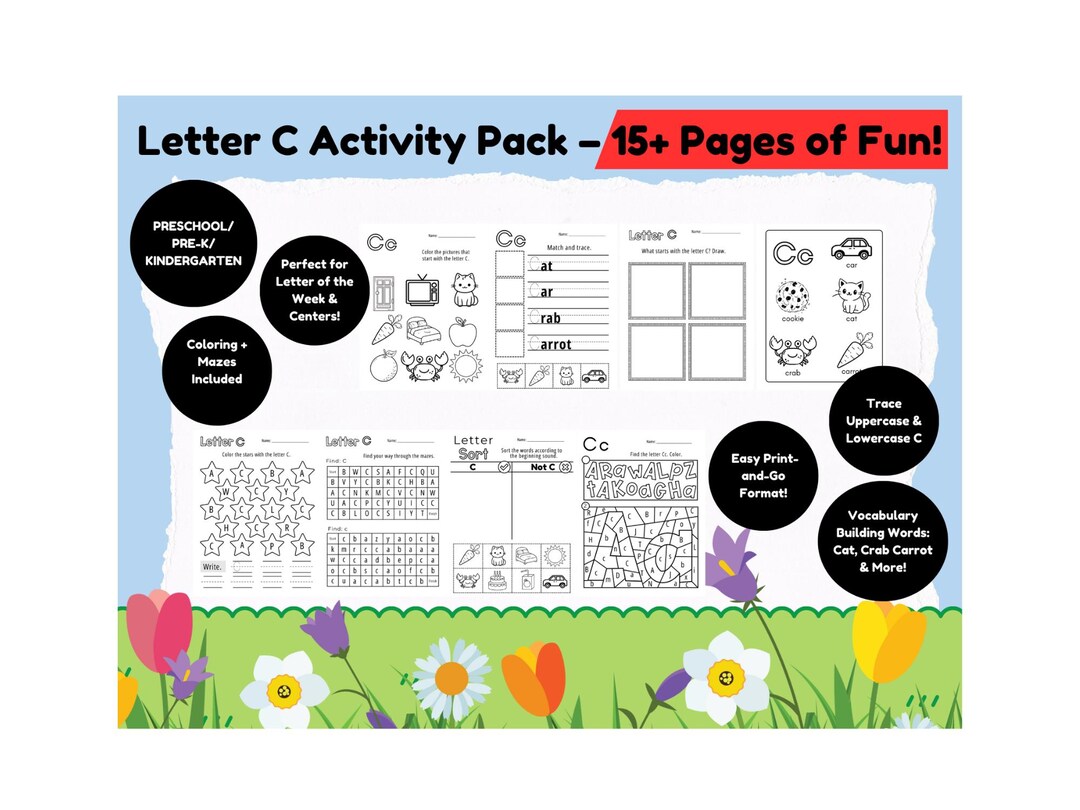 Letter of the Week "c" Worksheets, Alphabet Busy Book, Learning Binder ...