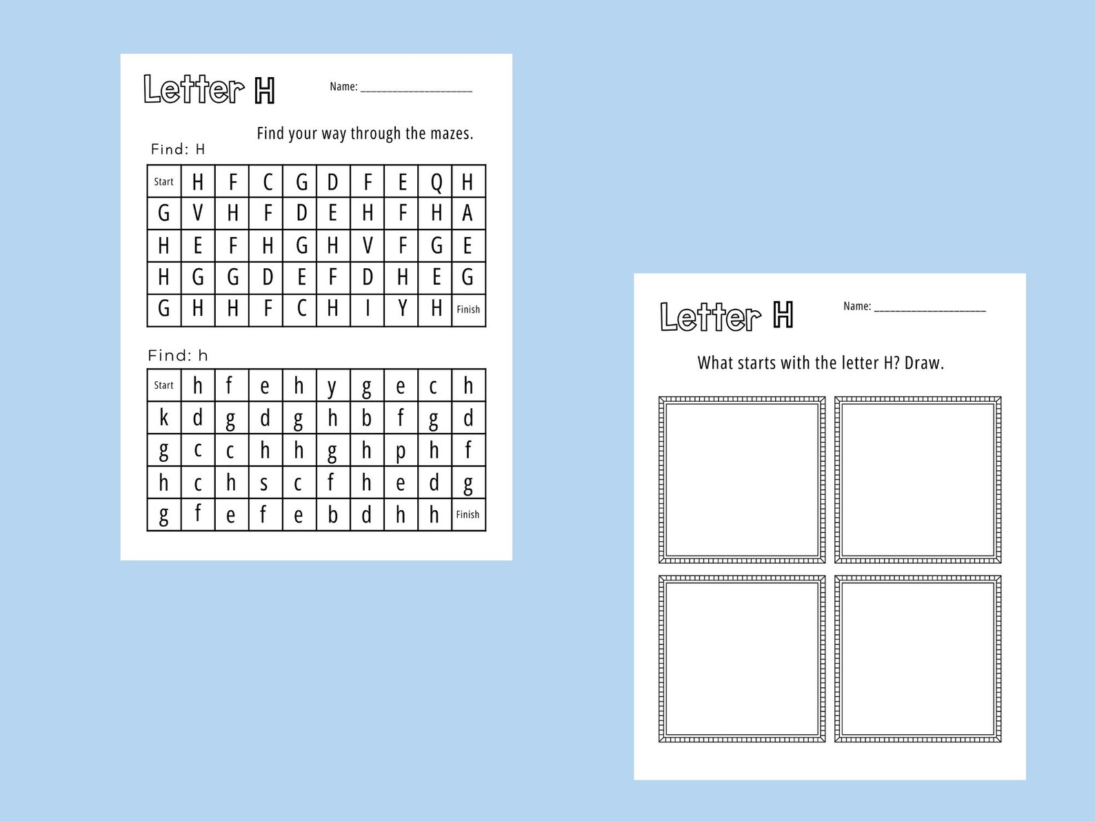 Letter of the Week "h" Worksheets, Alphabet Busy Book, Learning Binder ...