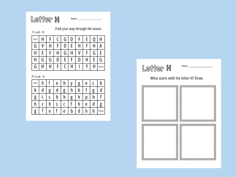 Letter of the Week "h" Worksheets, Alphabet Busy Book, Learning Binder ...