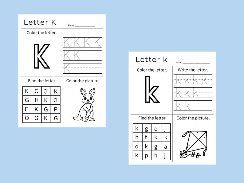 Letter of the Week "k" Worksheets, Alphabet Busy Book, Learning Binder ...