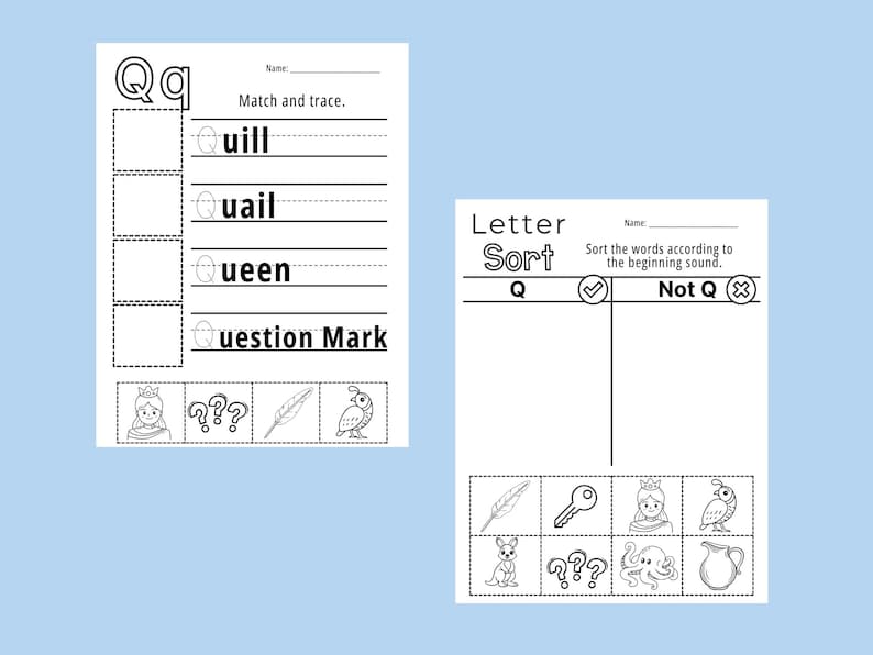 Letter of the Week "q" Worksheets, Alphabet Busy Book, Learning Binder ...