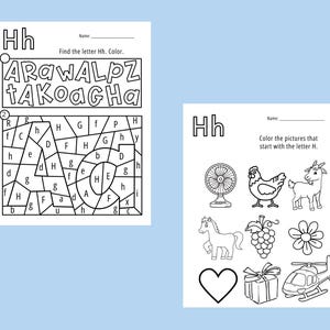 Letter of the Week "h" Worksheets, Alphabet Busy Book, Learning Binder ...