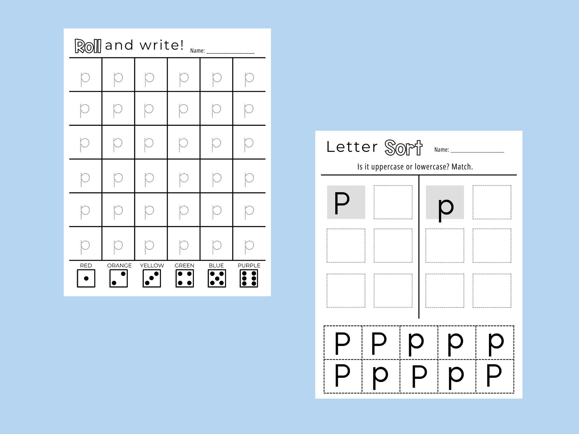Letter of the Week "p" Worksheets, Alphabet Busy Book, Learning Binder ...