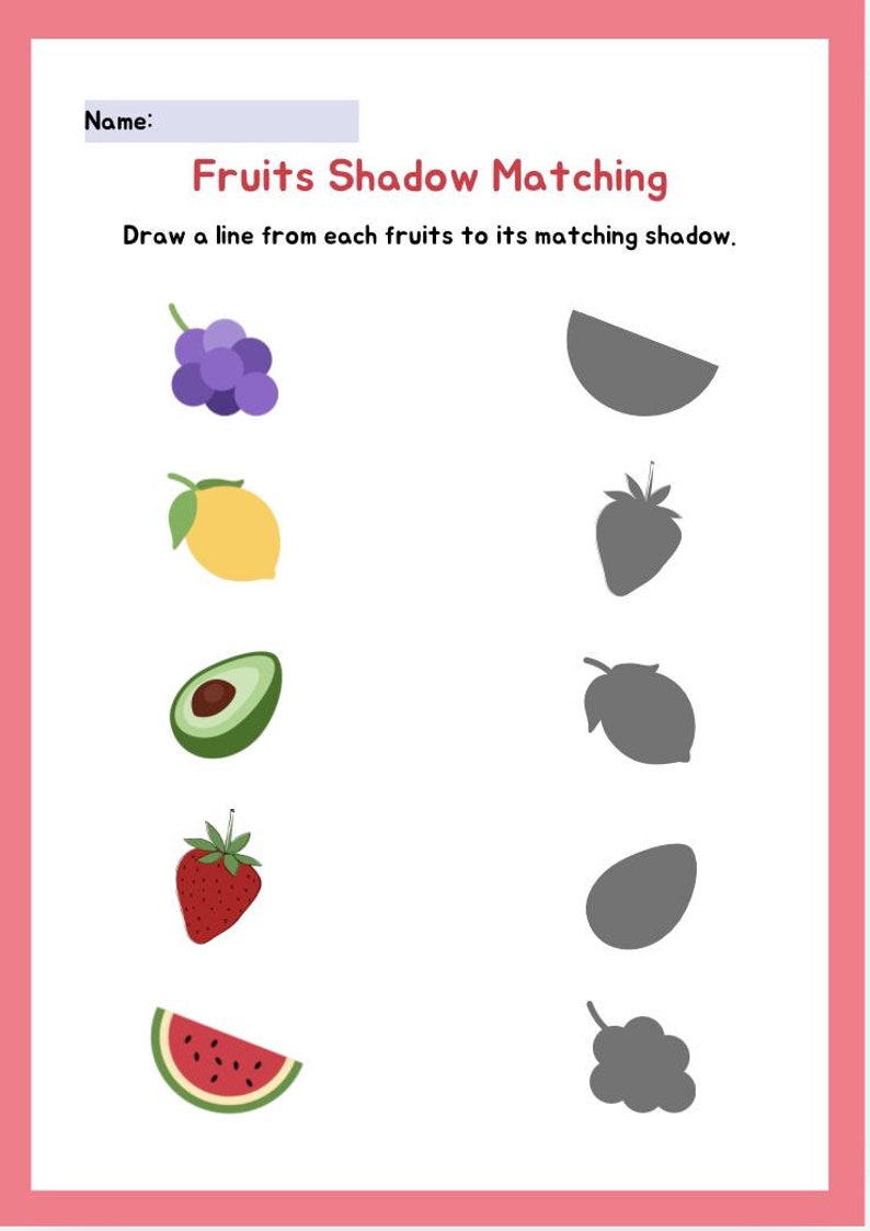 Shadow Matching Activity for Toddlers - Etsy