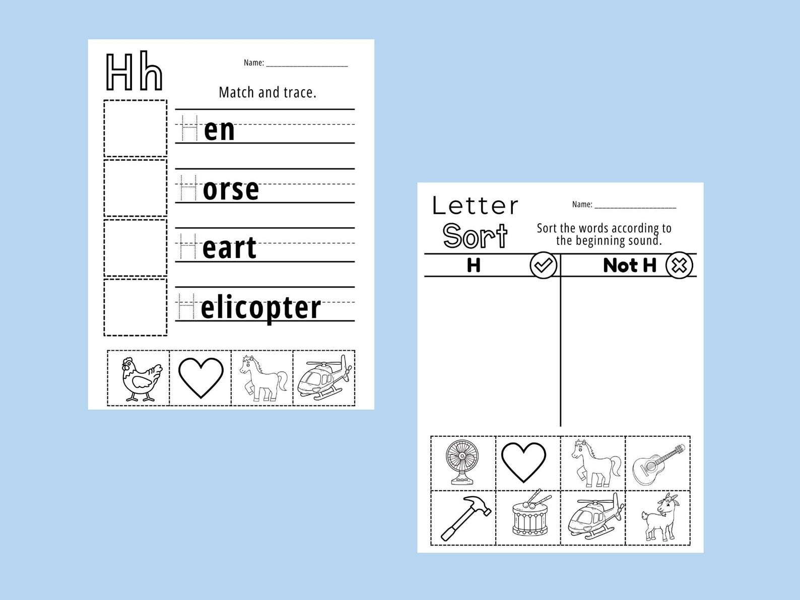 Letter of the Week "h" Worksheets, Alphabet Busy Book, Learning Binder ...