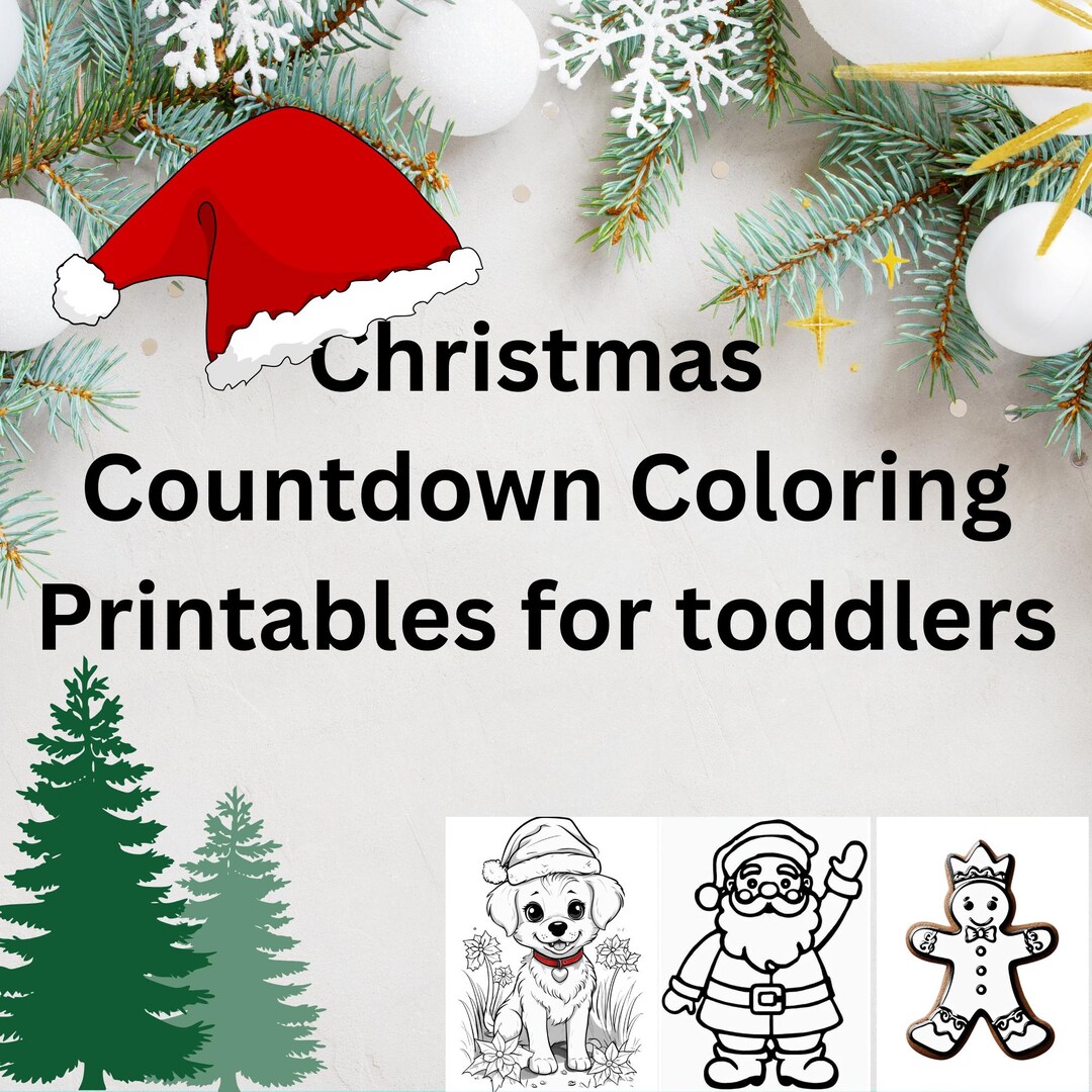 Christmas Countdown Coloring Book for Toddlers 24 Days of Holiday ...