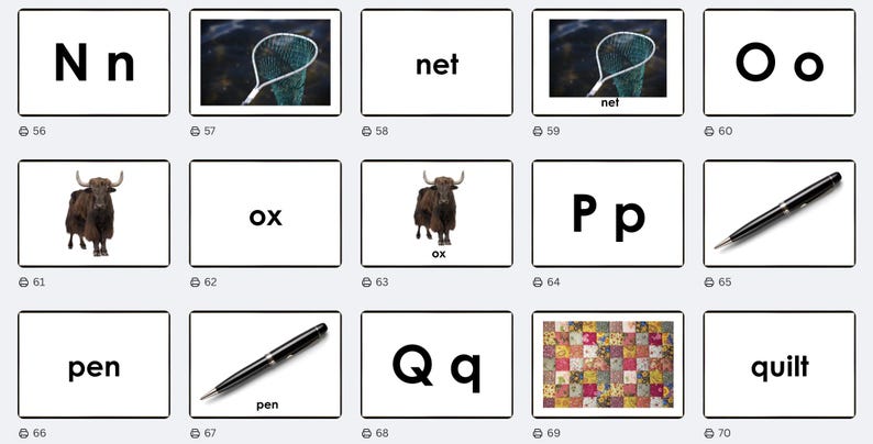 Montessori Phonics Cards | Printable Letter Recognition 4-part Cards ...