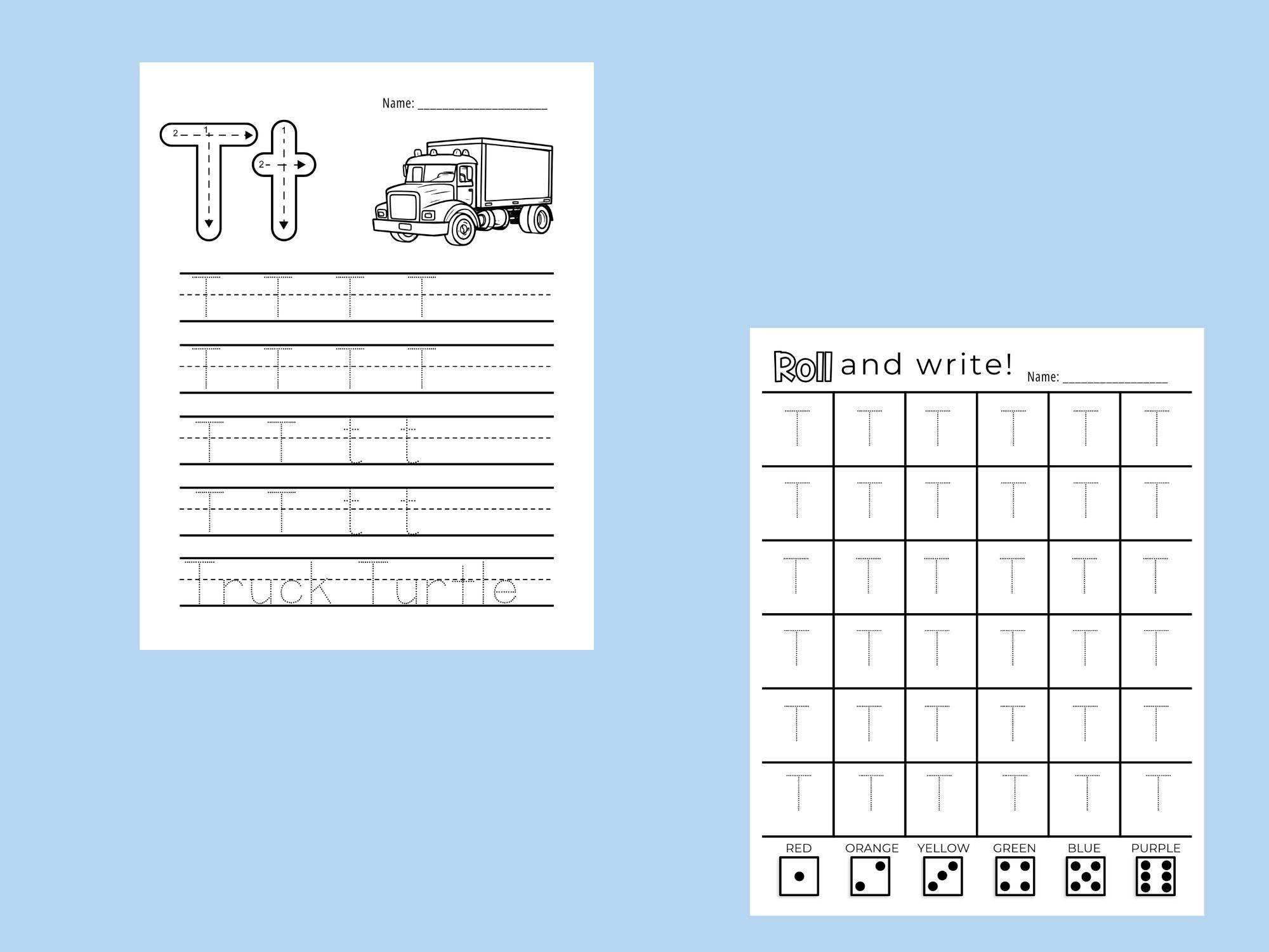 Letter of the Week "t" Worksheets, Alphabet Busy Book, Learning Binder ...