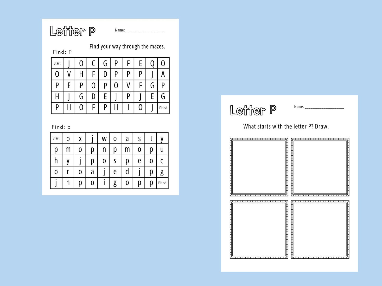 Letter of the Week "p" Worksheets, Alphabet Busy Book, Learning Binder ...