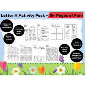 Letter of the Week "h" Worksheets, Alphabet Busy Book, Learning Binder ...