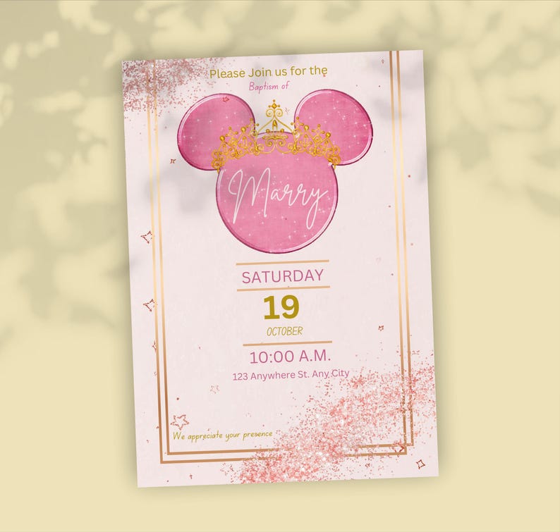 Minnie Mouse Invitation - Etsy