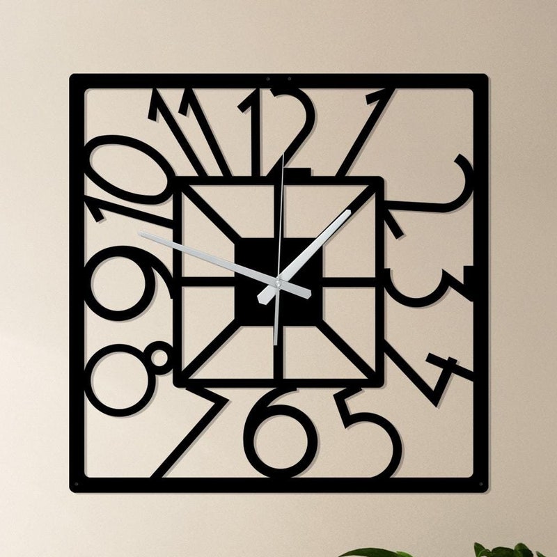 Square Wall Clock - Etsy