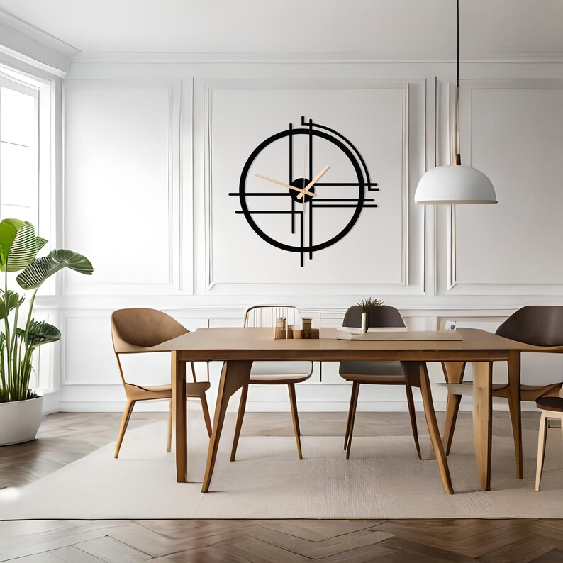 Minimalist Metal Wall Clock: Large 3D Modern Art Decor - Etsy