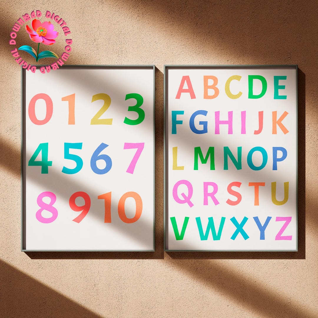 Alphabet Poster - Educational Posters - Number Poster - Kids Room Decor ...
