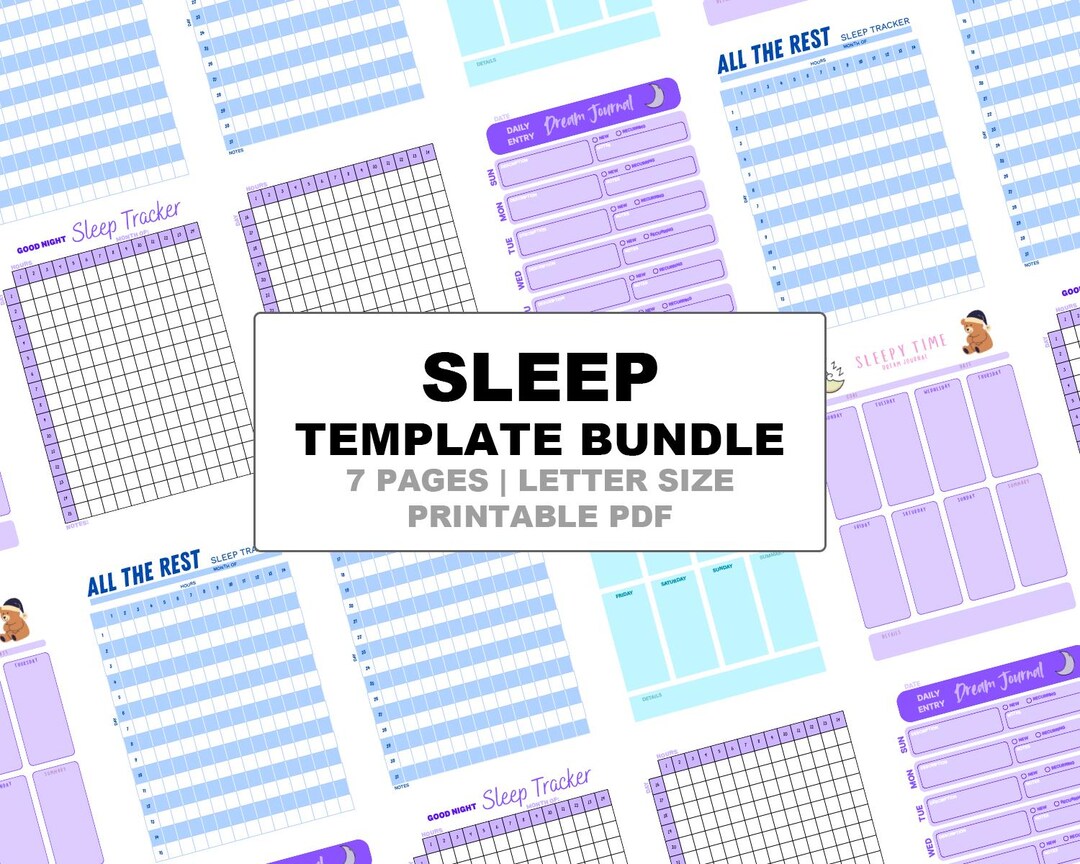Digital Sleep Bundle | Downloadable Printable PDF Templates for Nightly ...