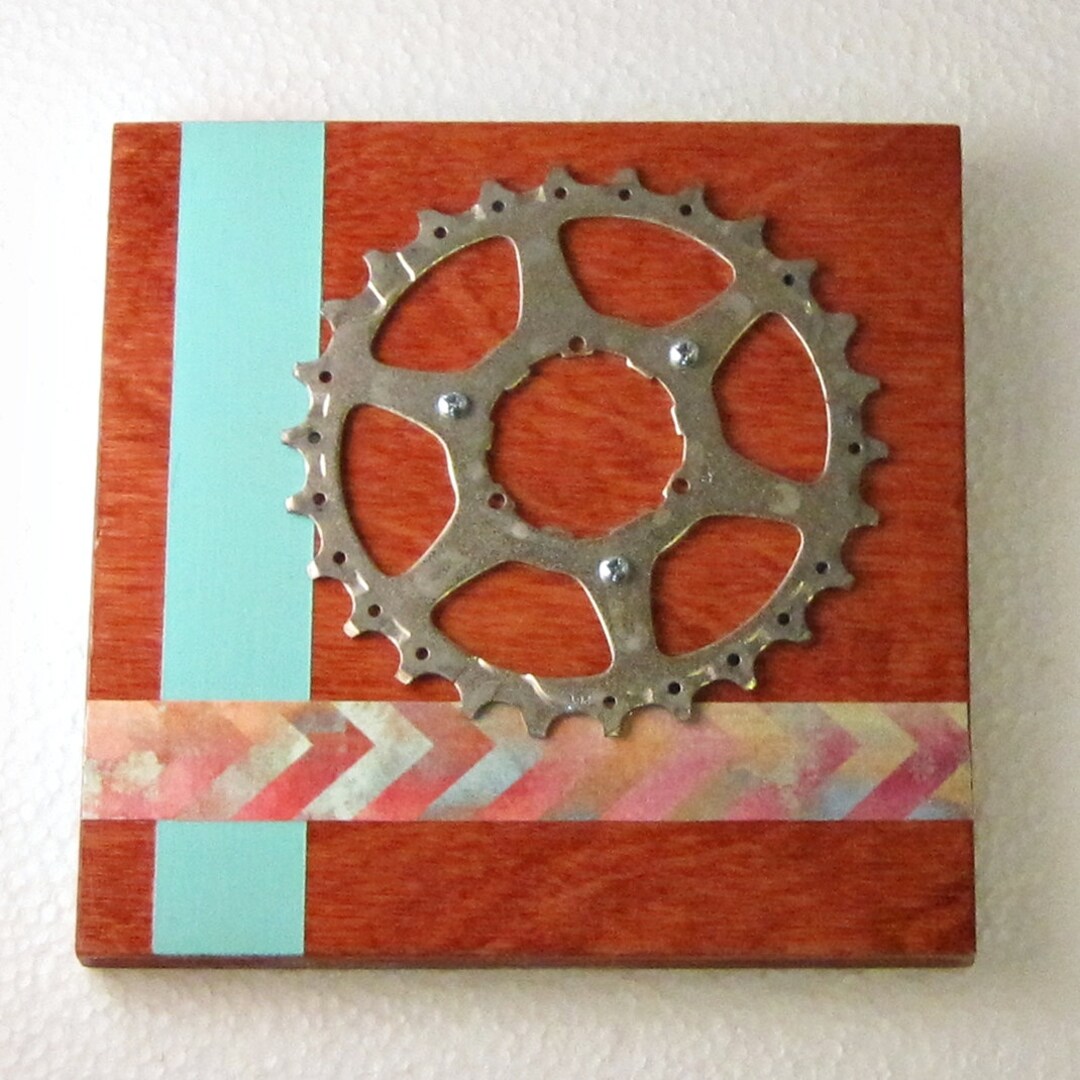 6x6 Recycled Bicycle Cassette Art Tile - Etsy