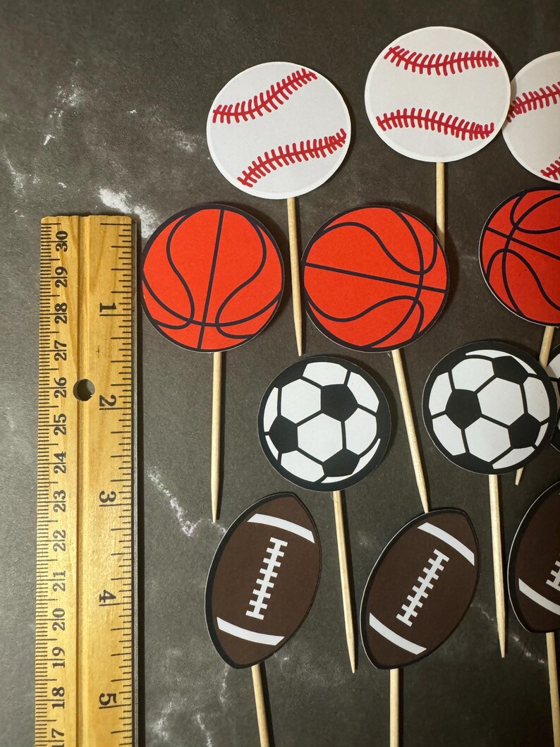 Sports Cupcake Toppers - Etsy