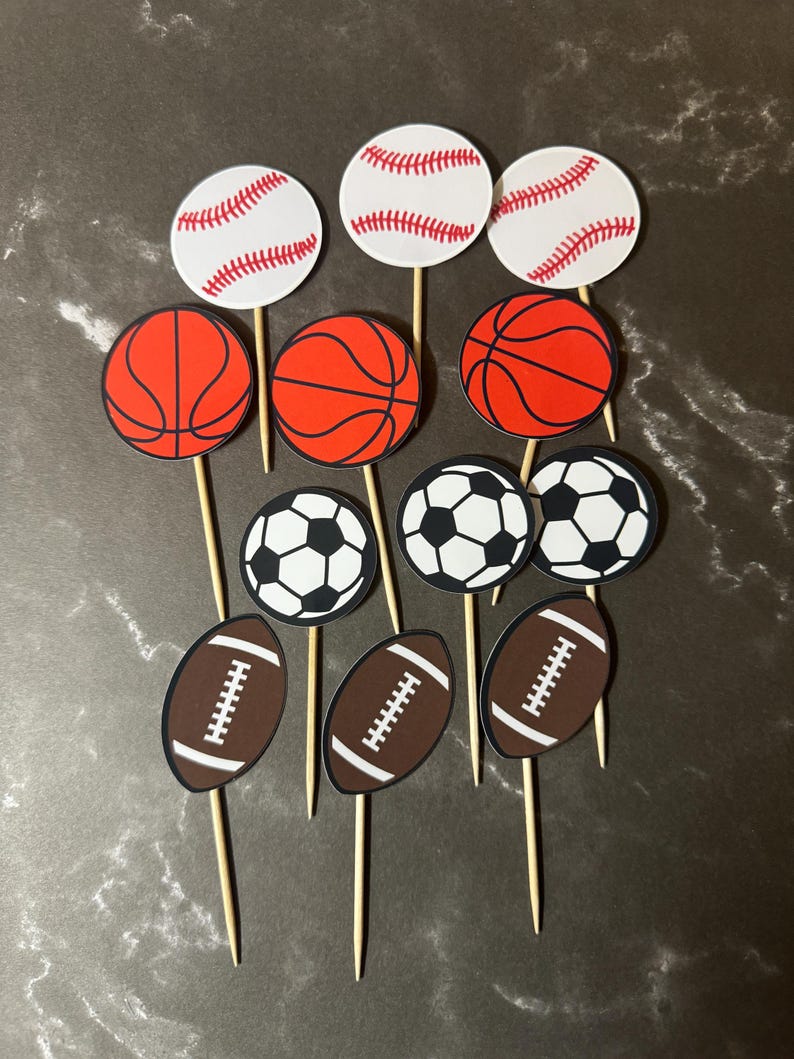 Sports Cupcake Toppers - Etsy