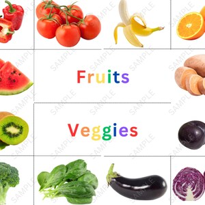 Fruit & Vegetable Sorting Cards for Kids PDF - Realistic Image Food ...