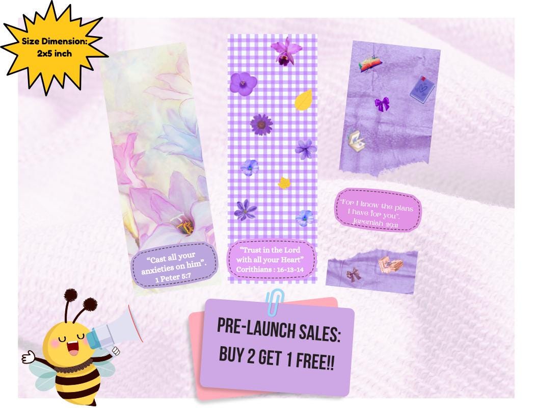 Handmade Purple Bible Verse Bookmark - Inspirational Gift for Book ...