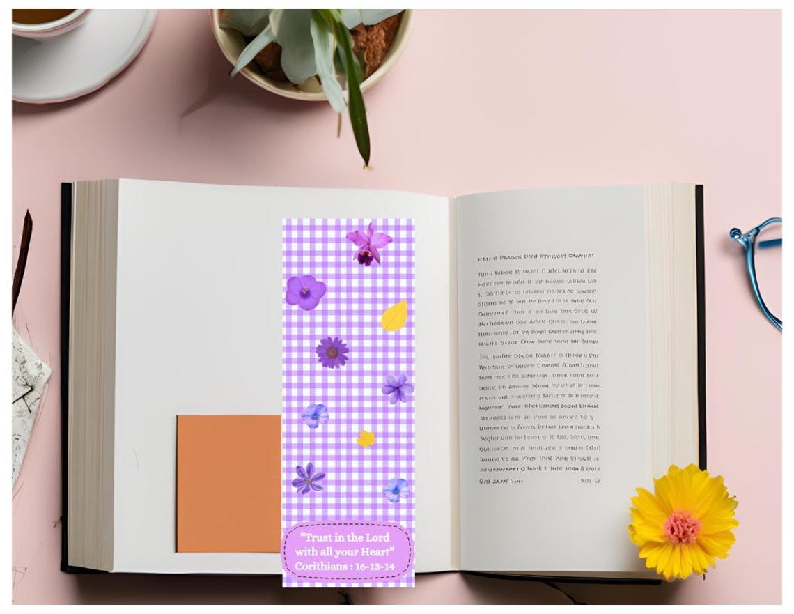 Handmade Purple Bible Verse Bookmark - Inspirational Gift for Book ...