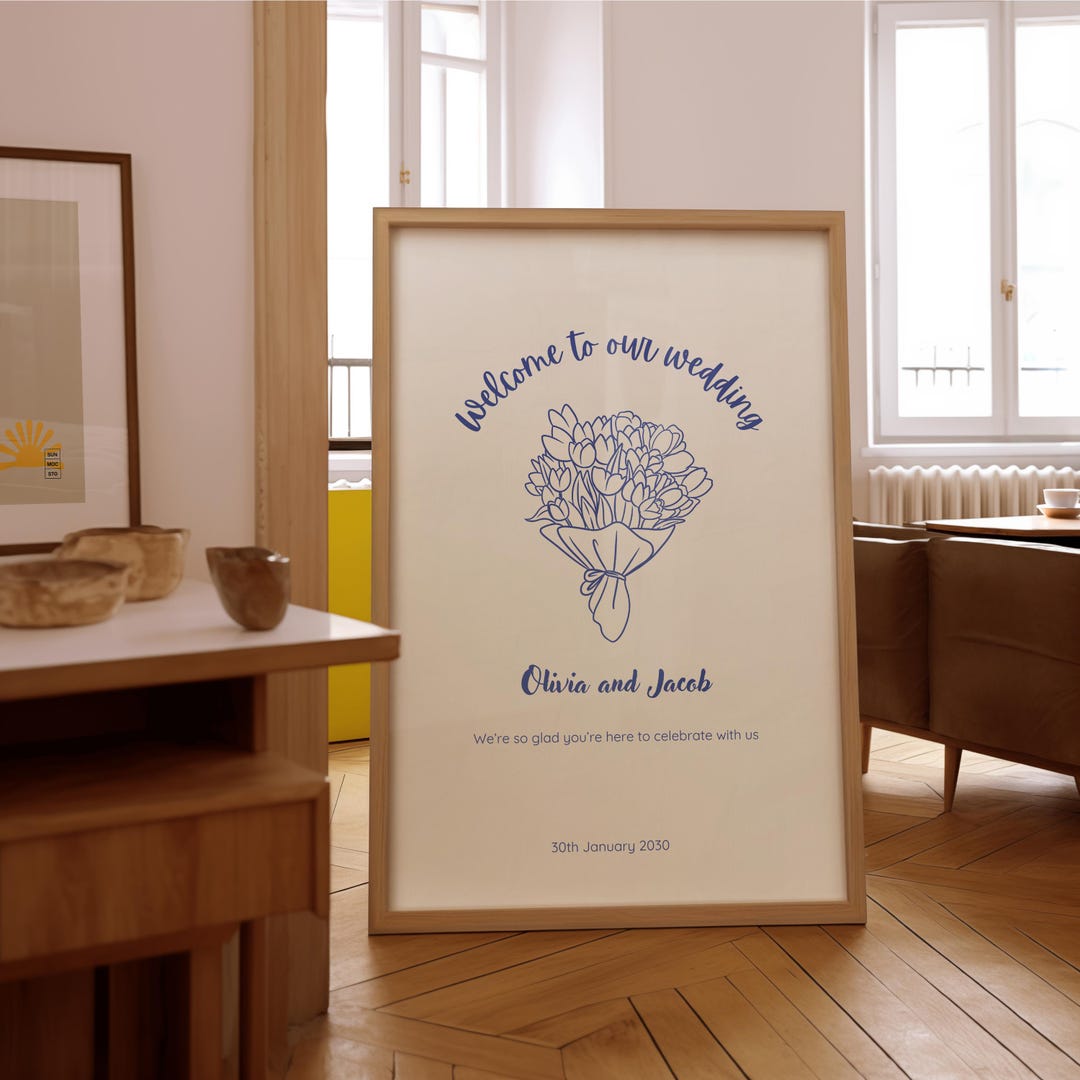Handwritten Wedding Welcome Sign Template, Welcome to Our Wedding Sign ...
