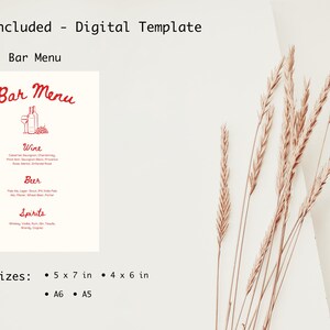 Red Chic Handwritten Bar Menu Sign Template, Illustrated Wedding Drink ...