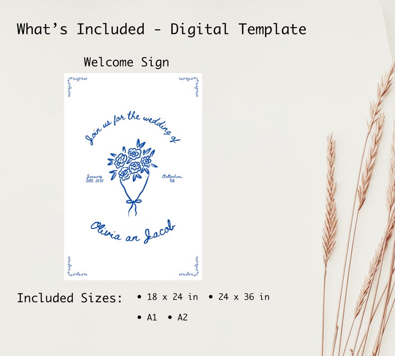 Hand Drawn Welcome to Our Wedding Sign, Colourful Wedding Welcome Sign ...