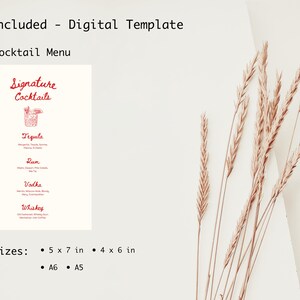 Red Chic Hand Drawn Signature Drinks Sign Template, Signature Cocktails ...