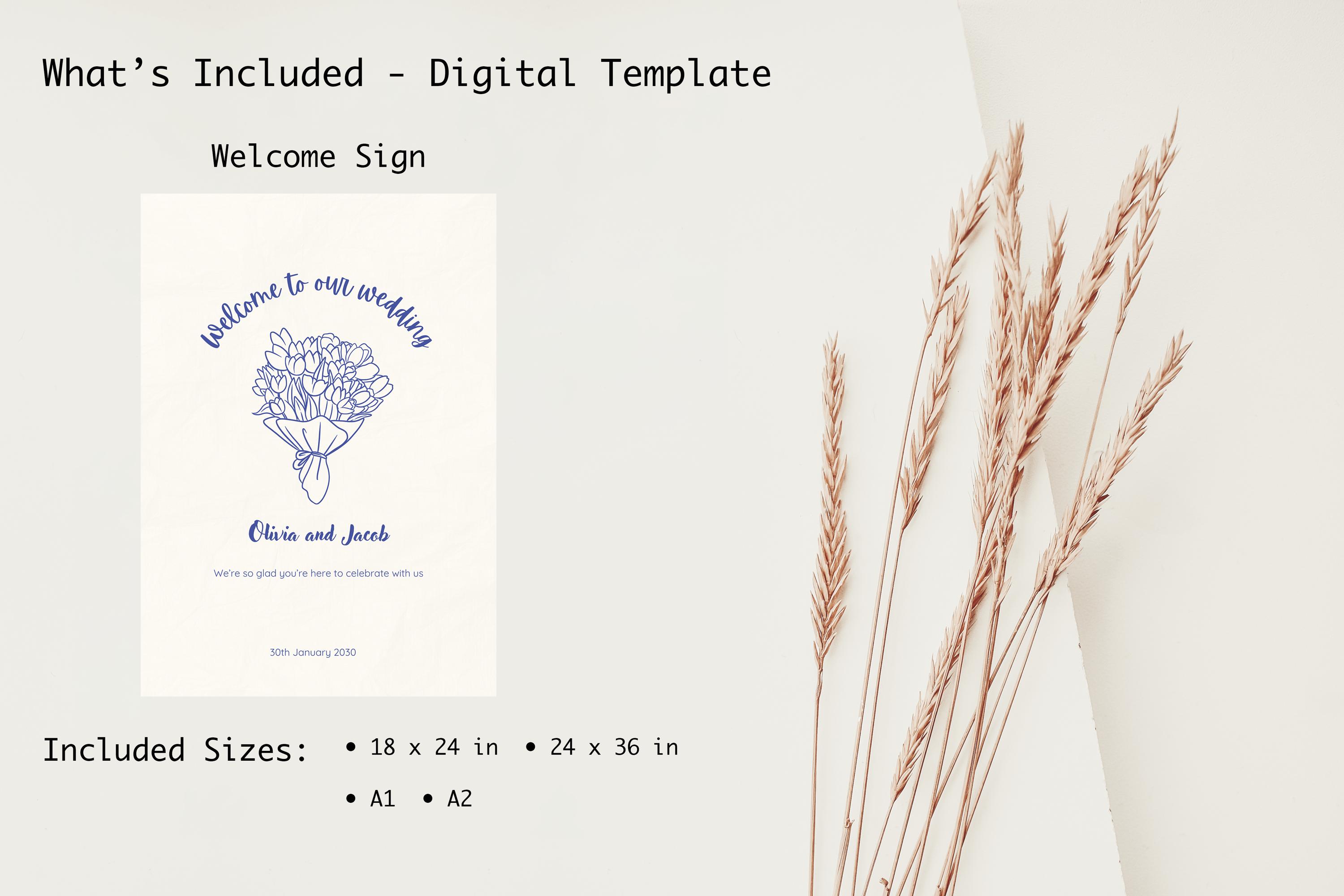 Handwritten Wedding Welcome Sign Template, Welcome to Our Wedding Sign ...