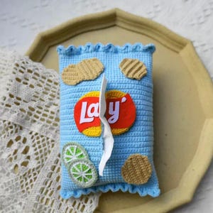 Handmade Crochet Tissue Box Cover, Fun Chips Tissue Case - Etsy