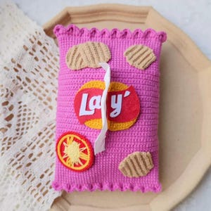 Handmade Crochet Tissue Box Cover, Fun Chips Tissue Case - Etsy
