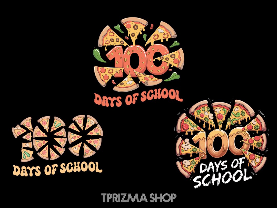 100 Days of School Png Svg Eps Bundle , Pizza Lovers Digital Downloads ...