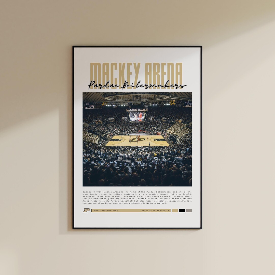 Mackey Arena Print | Purdue Boilermakers Poster | Vintage NFL Print ...