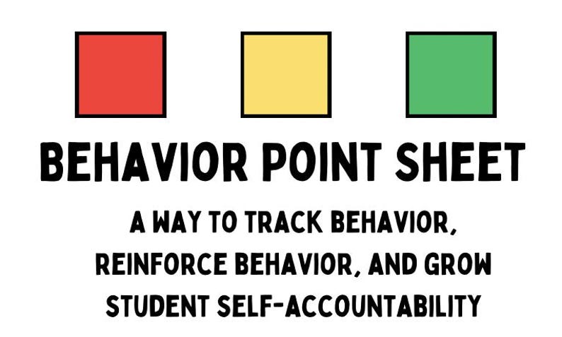 Behavior Point Sheet - Etsy